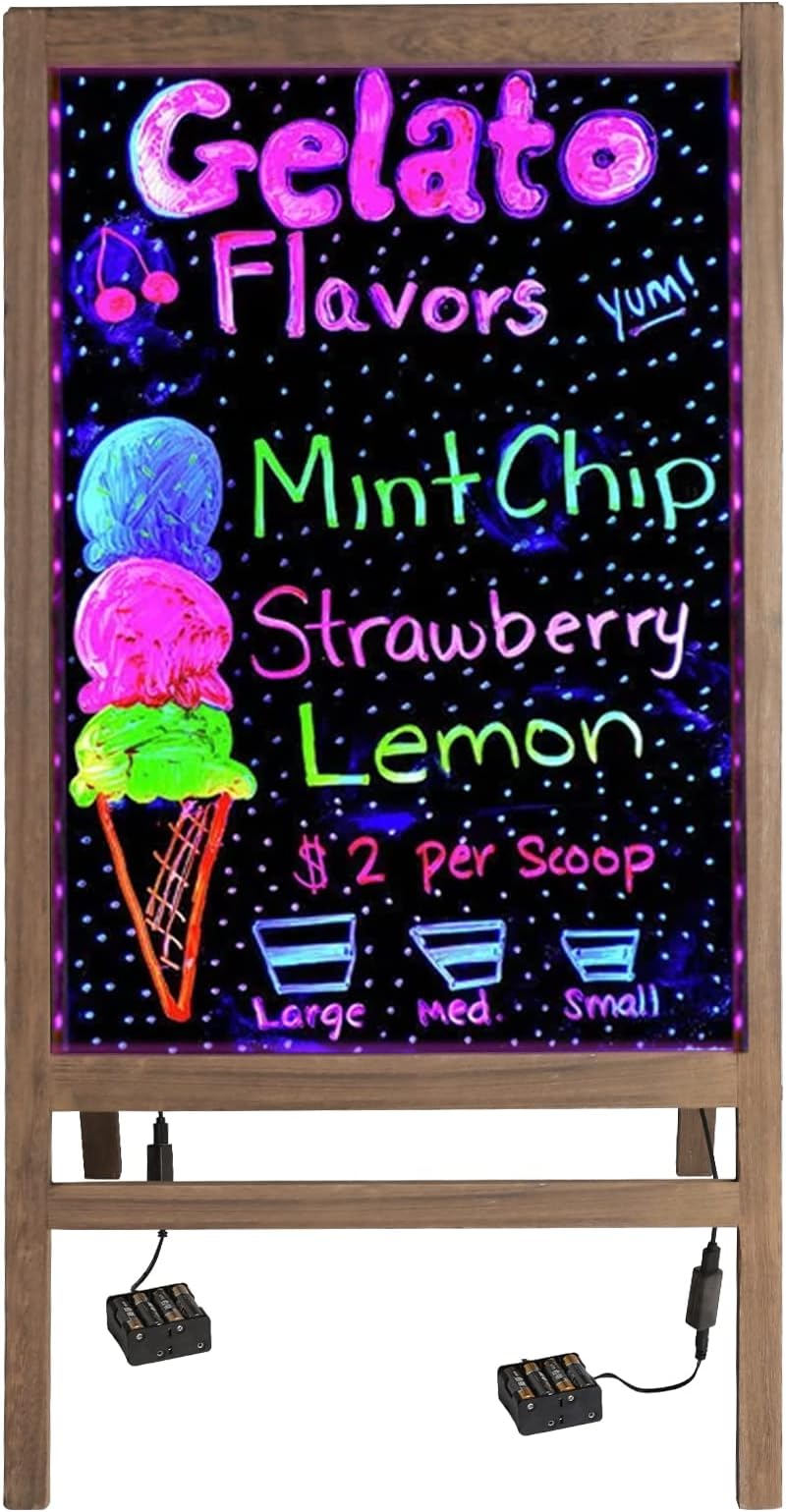 Amazon.com : BORWART Rustic A-Frame Chalk Board: Large 39.4 x 20.5 Inch ...