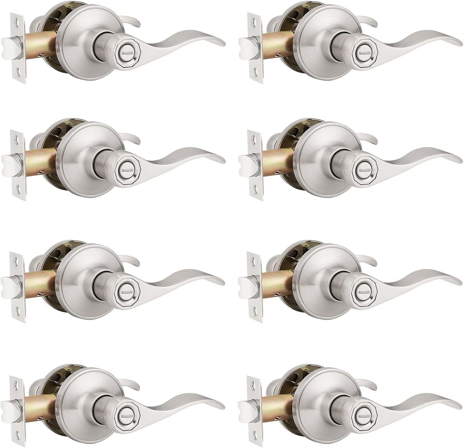 Probrico 8 Pack Privacy Door Levers Keyless Door Lockset Handleset ...