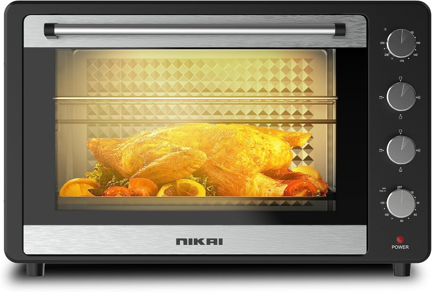 NIKAI 75L Electric Oven Toaster with Rotisserie & Convection Fan ...