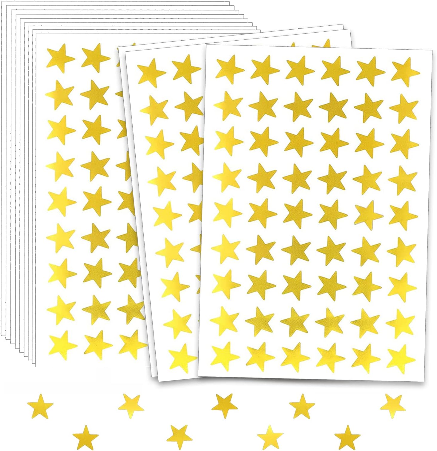 Amazon.com : YUUIKLLE 1080 PCS Foil Gold Star Stickers,Star Stickers ...