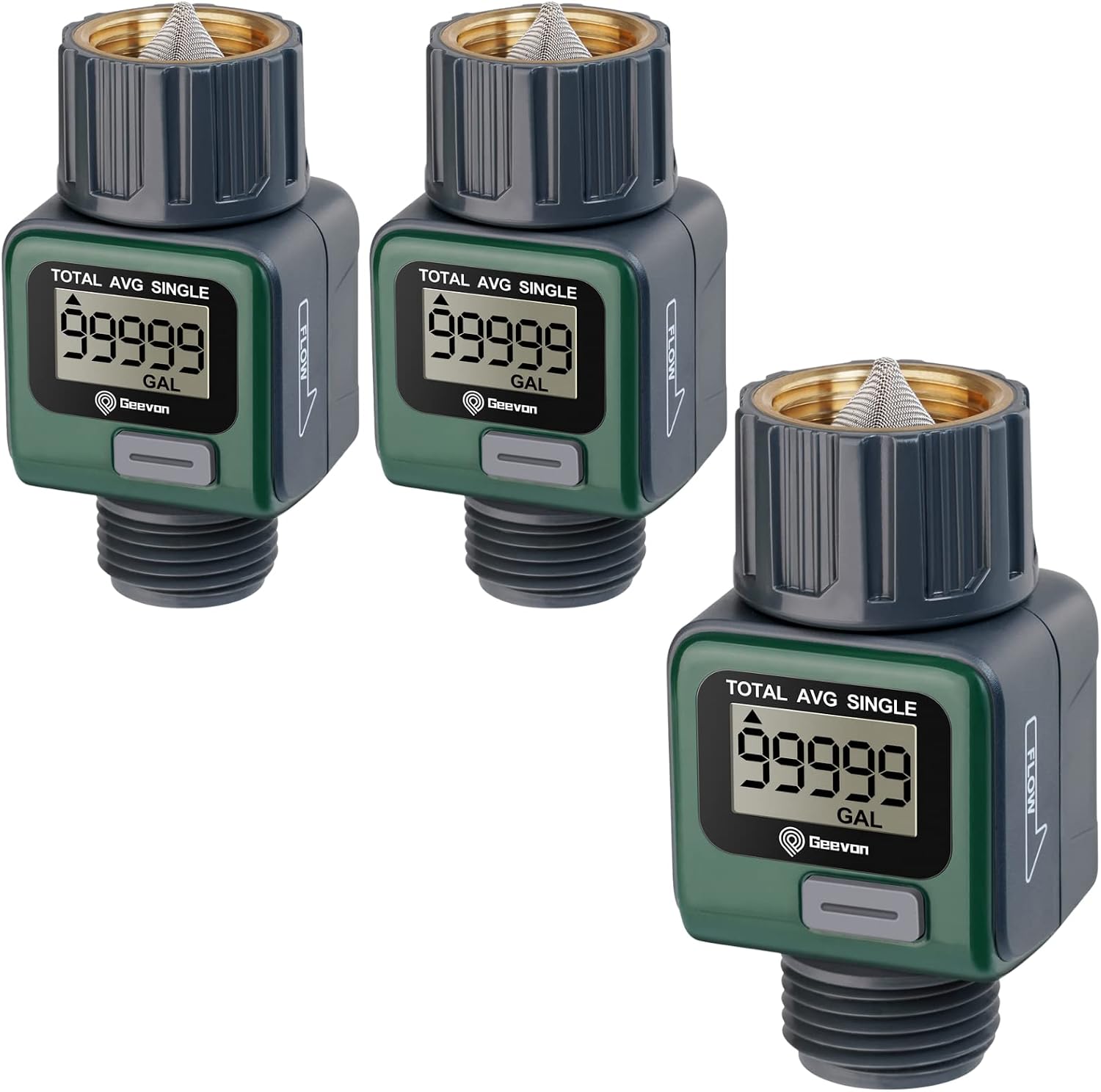Amazon.com: Geevon Water Flow Meters with Brass Inlet Metal Thread ...