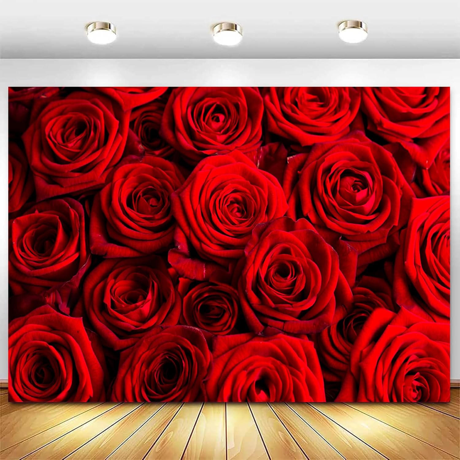 Amazon.com : Withu 3D Red Rose Backdrop Spring Roses Flower Wall ...