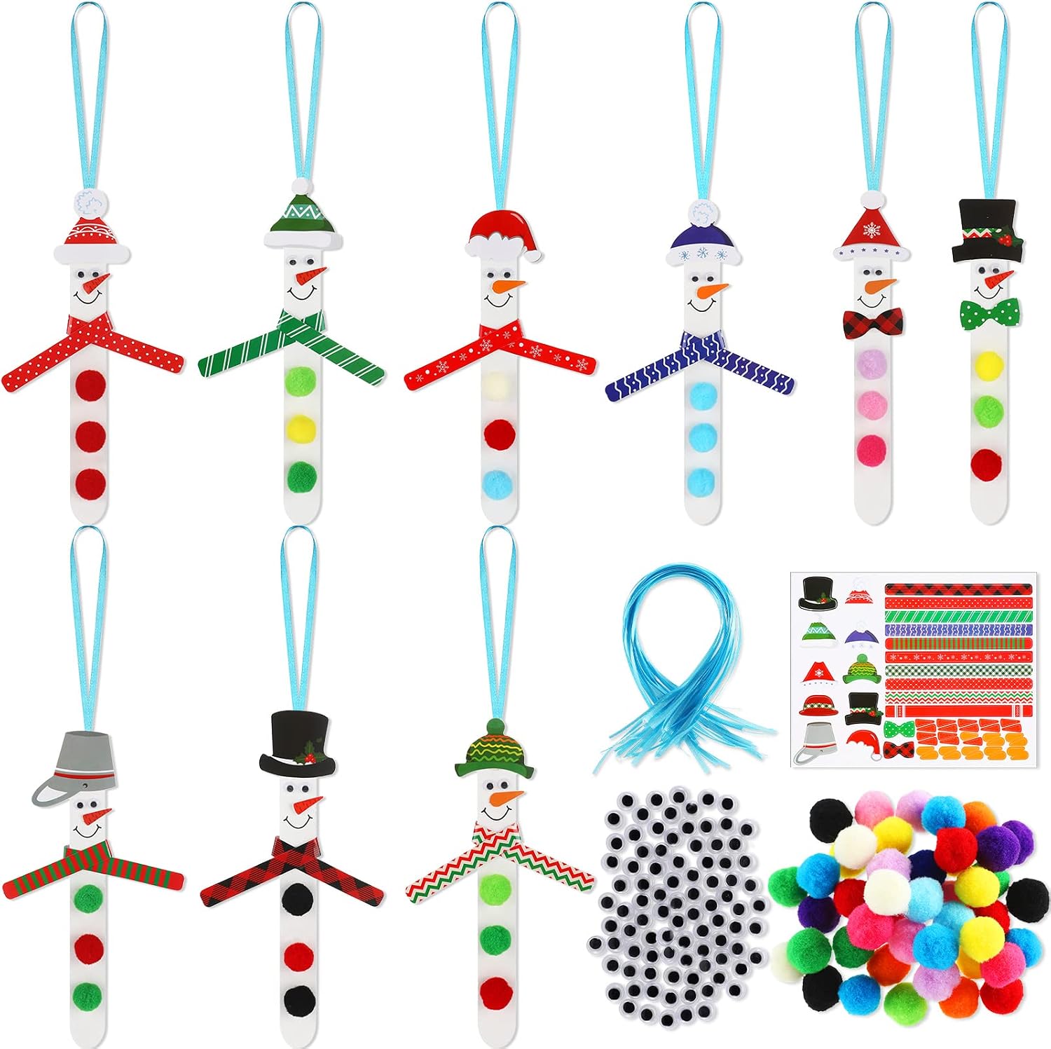 Amazon.com: Kathfly 400 Pcs Snowman Crafts Christmas Ornaments ...
