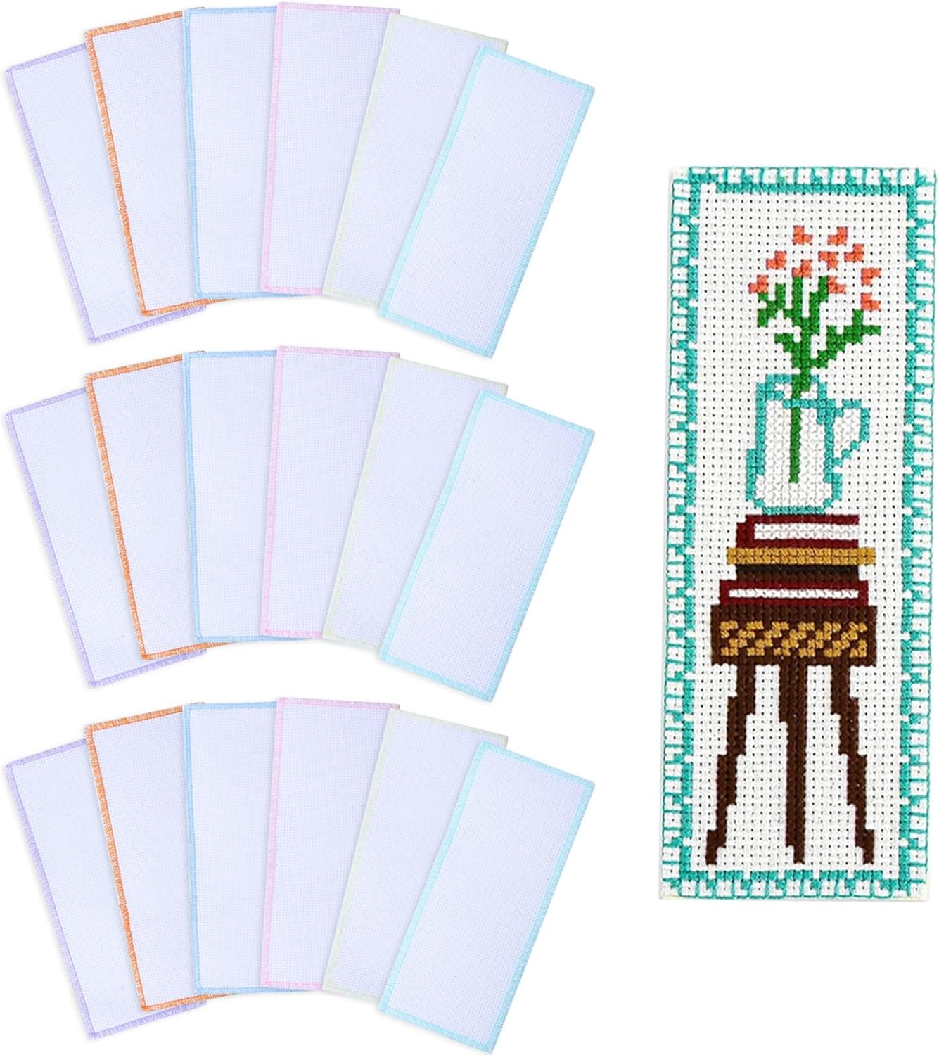Amazon.com: GLOBLELAND 18PCS 6 Colors Blank Cross Stitch Bookmarks ...