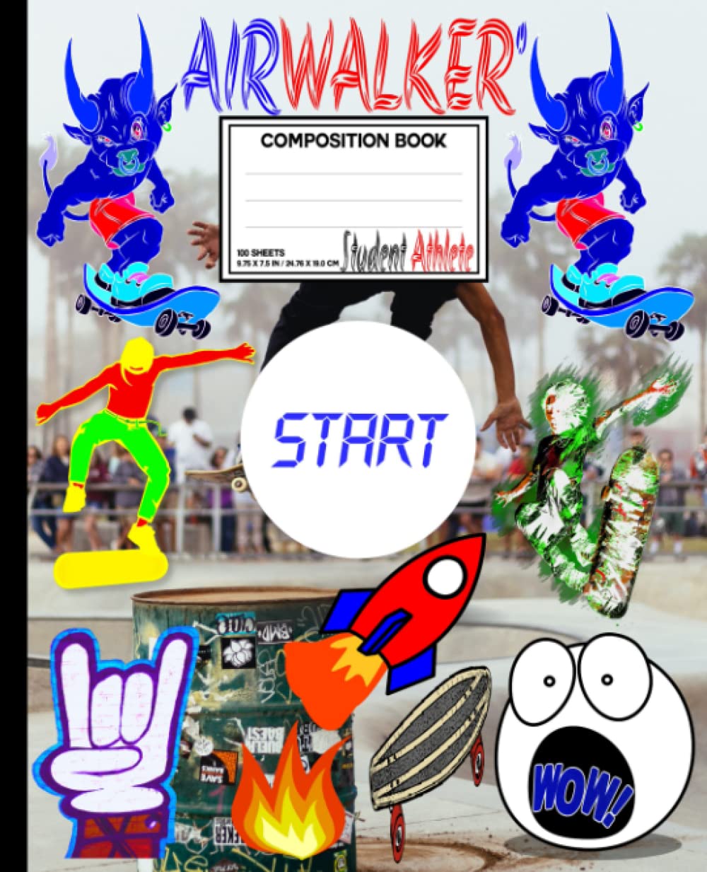 Student Athlete Skateboarding Composition Book: Notebook Journal for ...