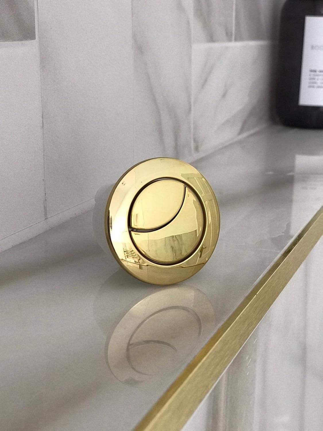 Gold Bathroom Brass Dual Toilet Push Flush Button Mechanism : Amazon.co ...