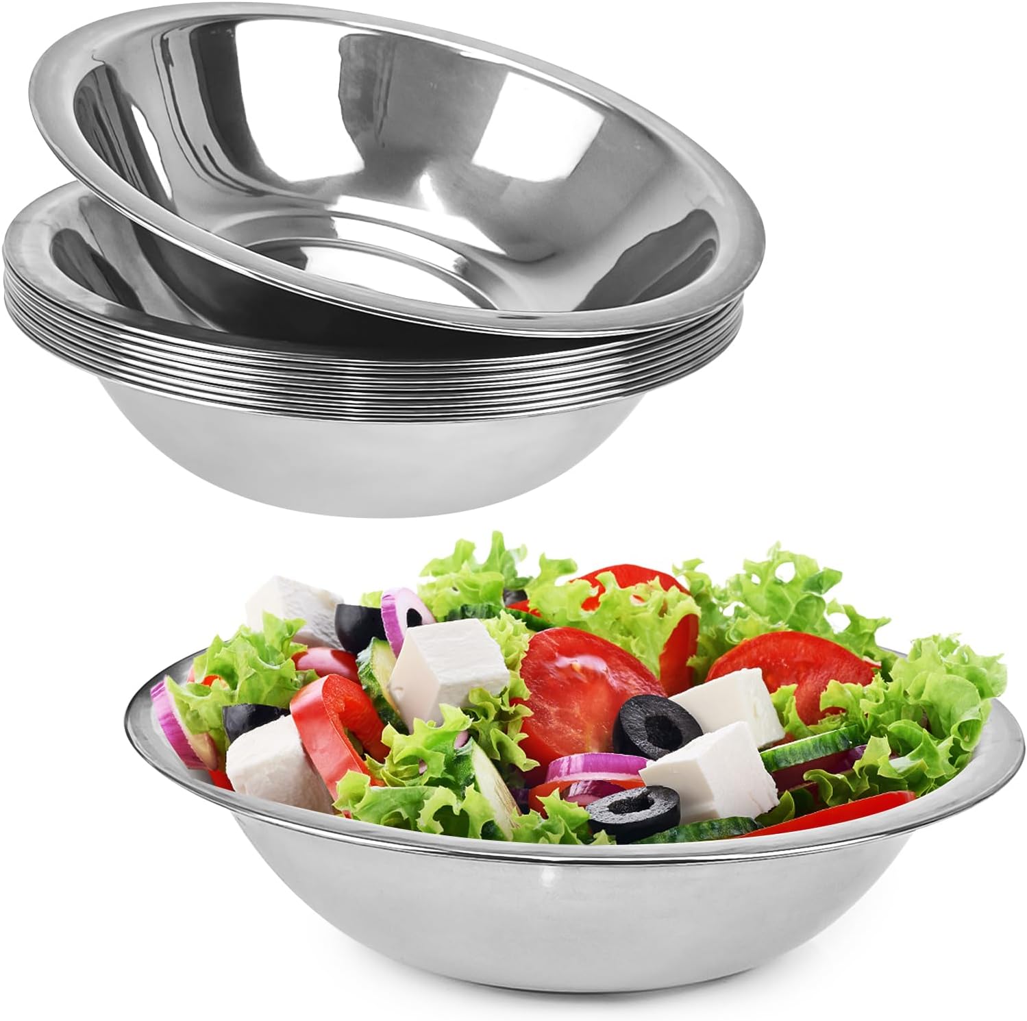 Amazon.com: RTUDOPUYT 10 Pc Small Stainless Steel Bowl, 17 Oz Stainless ...