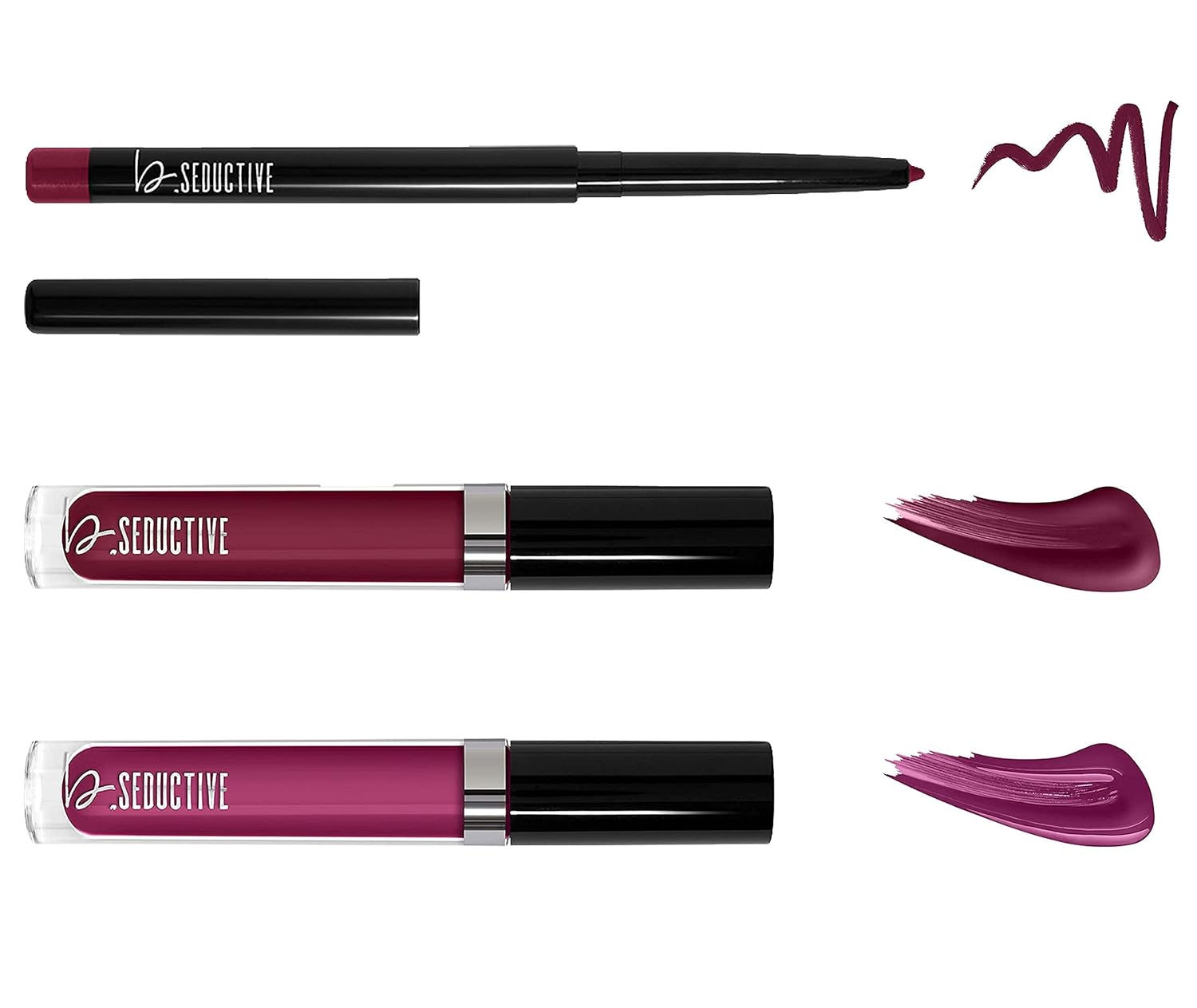 Amazon.com : One Click Beauty b.Seductive 3-Piece Lip Kit, Longwear ...