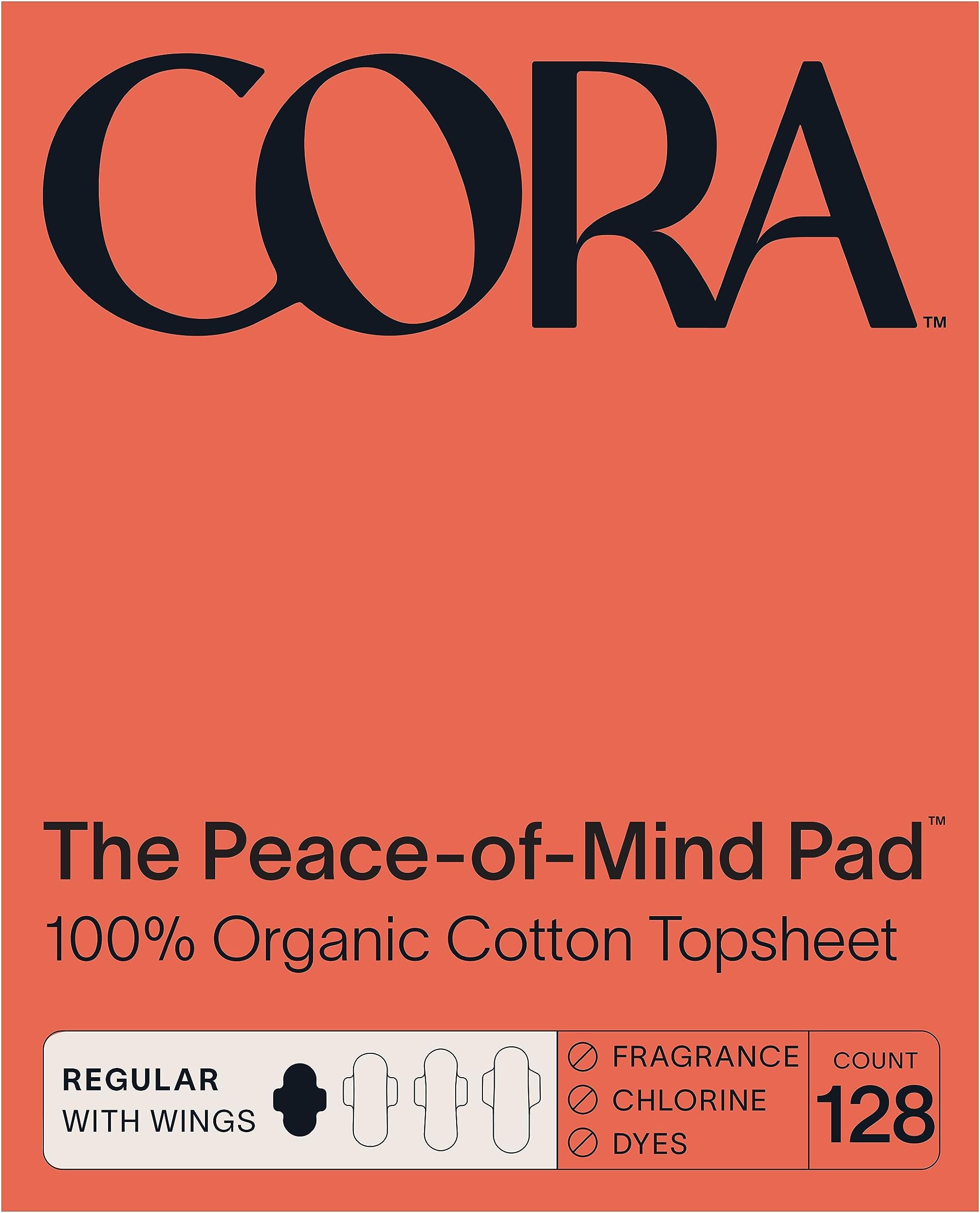 Amazon.com: Cora Period Regular Liners | 100% Organic Cotton Topsheet ...