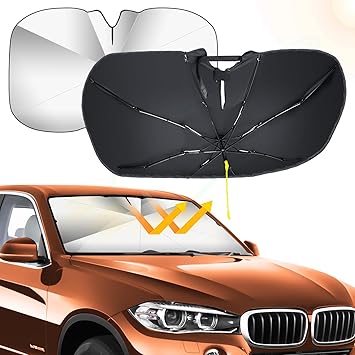 Qoosea Practical Car Front Windshield Sun Visor Folding Umbrella Cover ...