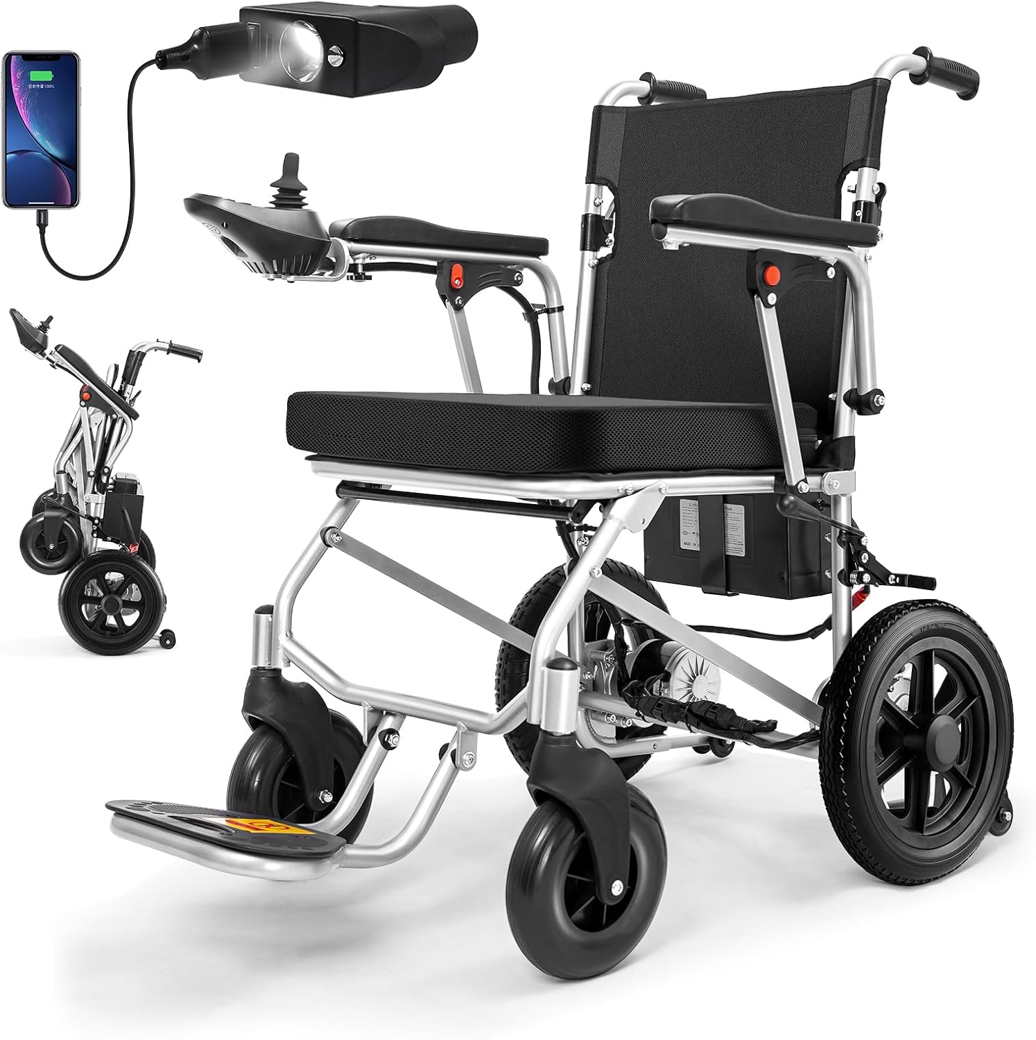 Amazon.com: JUSTHERO Electric Wheelchairs for Adults, 12 Miles Foldable ...