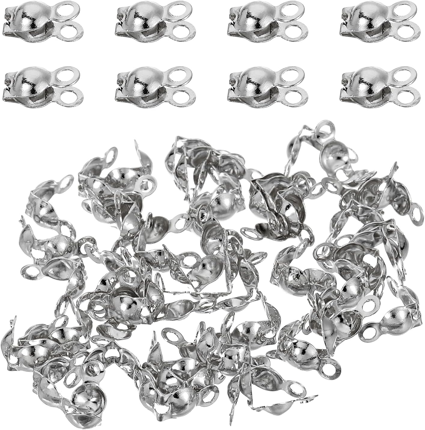 Amazon.com: uxcell 180 Pcs 4mm Crimp End Caps, Clamshell Cord End Cap ...