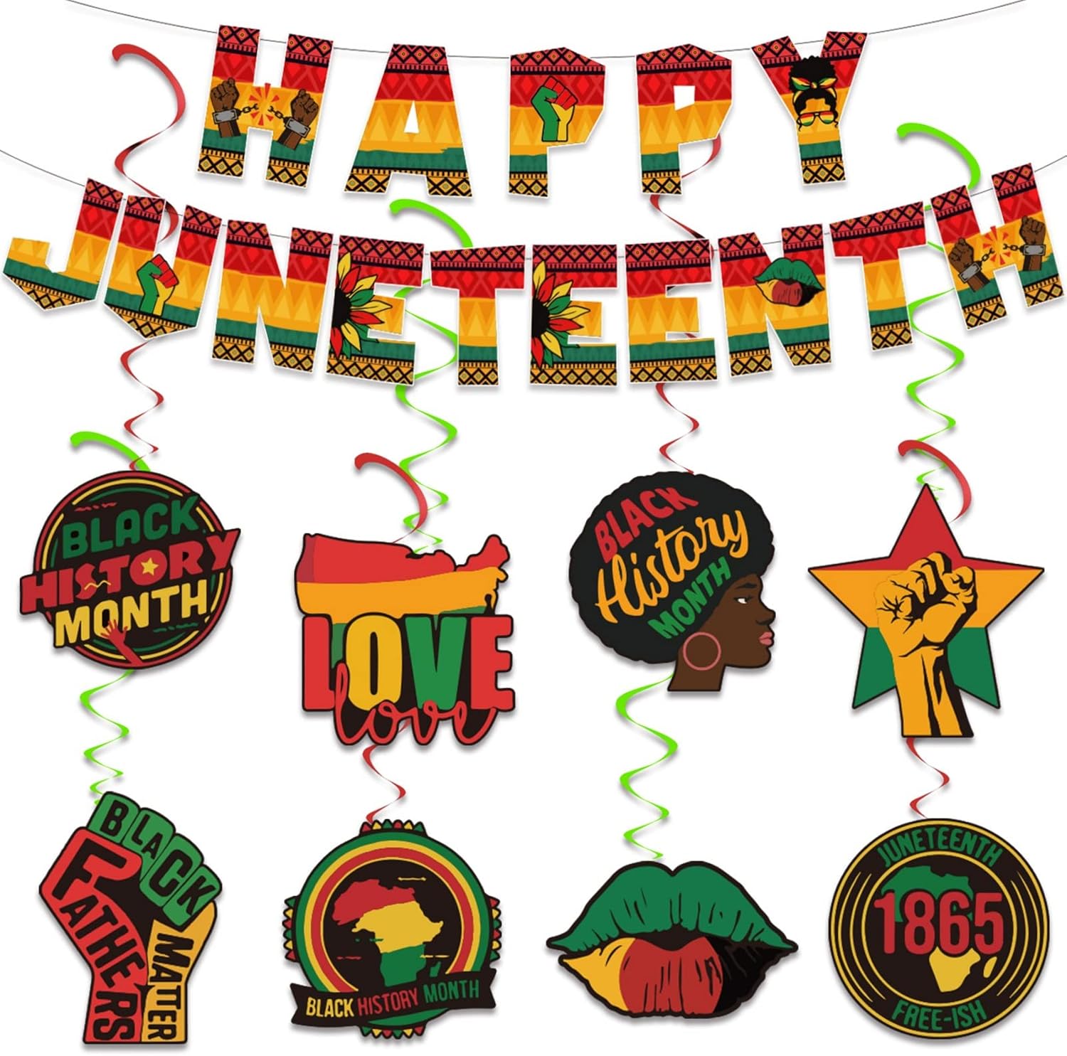 Amazon.com: Juneteenth Decorations, Juneteenth Party Supplies Includes ...