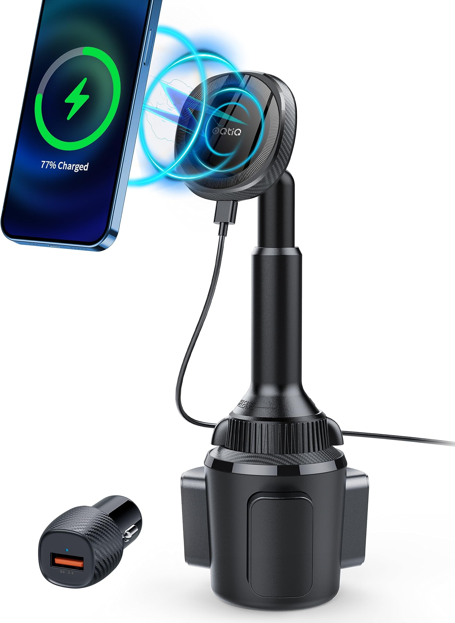 Amazon.com: OQTIQ for MagSafe Cup Holder Wireless Car Charger Mount ...