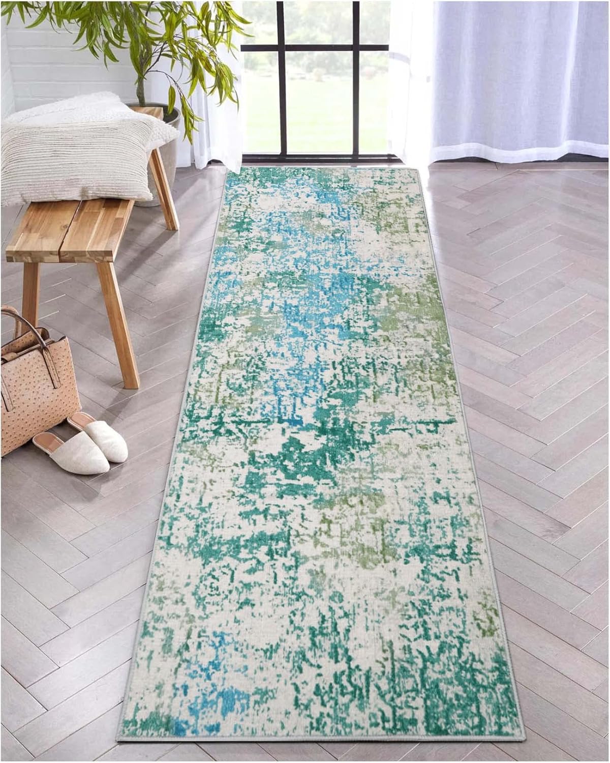 Amazon.com: Wonnitar Modern Abstract Runner Rug,2x6 Washable Kitchen ...