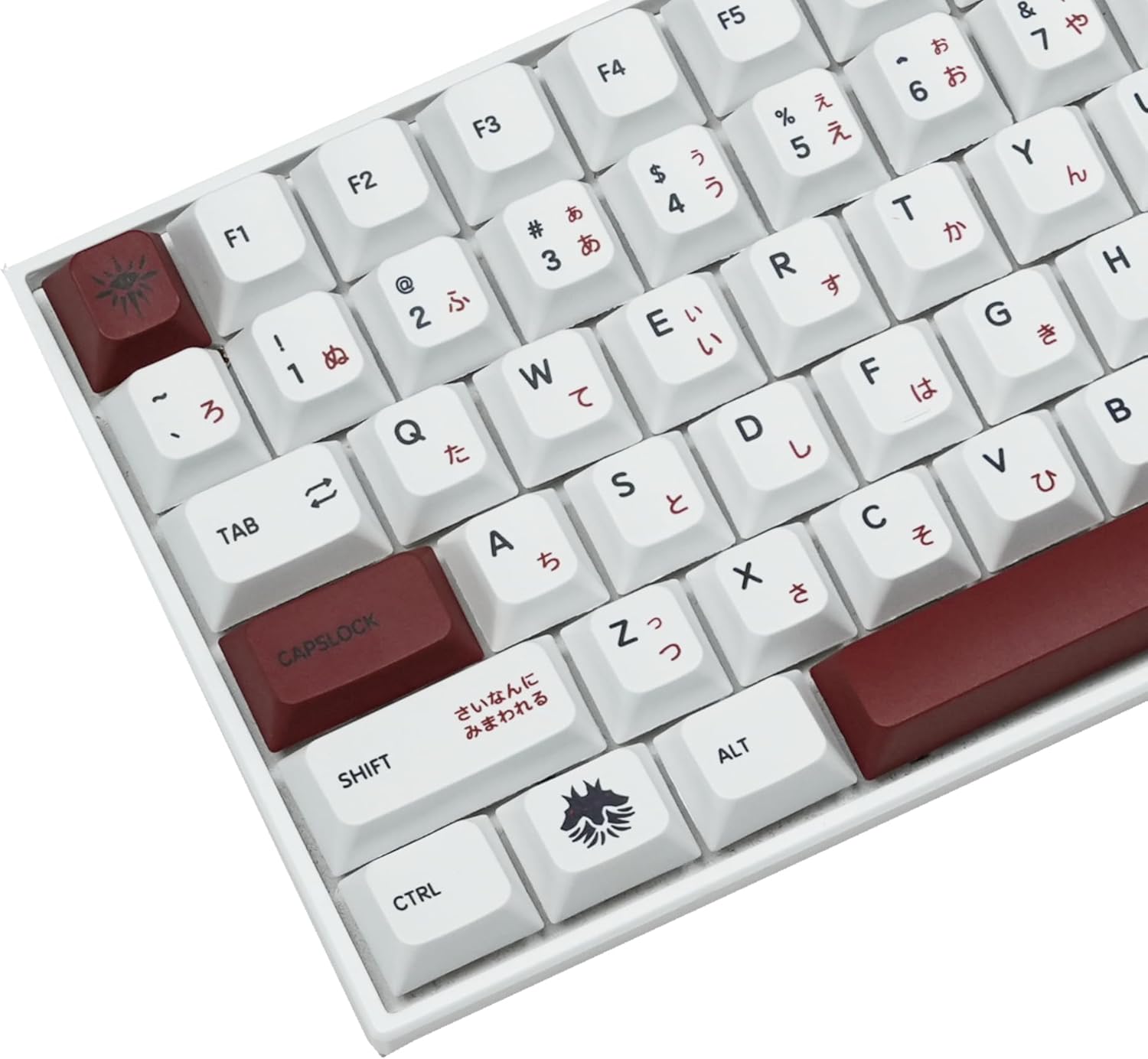Womier Japanese keycaps,White/Red Double Shot PBT keycaps, Cherry ...