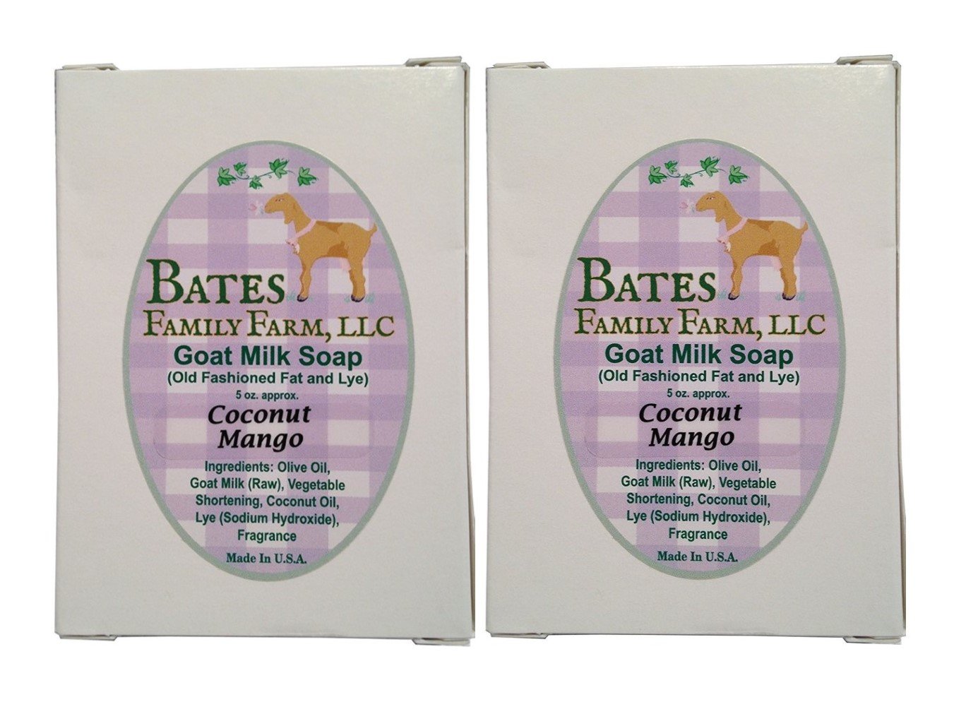 Amazon.com : Bates Family Farm Goat Milk Soap 2-Pack (Coconut Mango ...