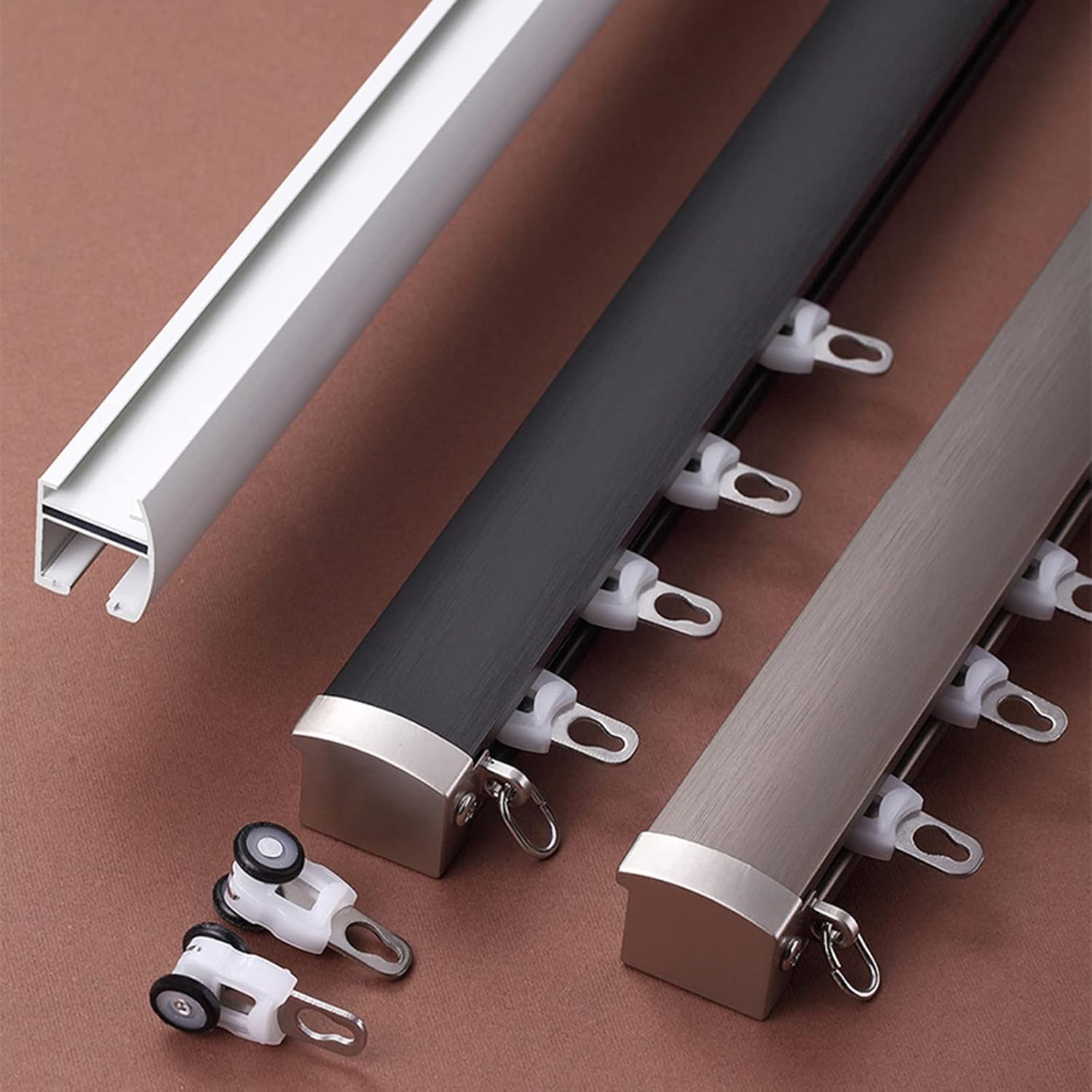 Amazon.com: WSYZHL Heavy-Duty Ceiling Track Aluminum Sliding Curtain ...