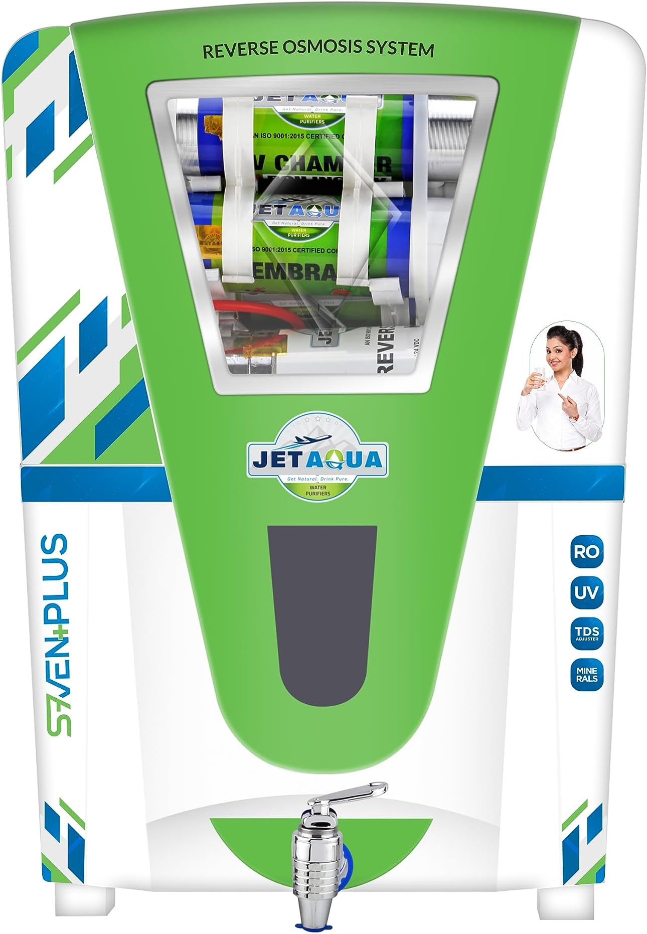 JET AQUA SEVEN PLUS White Alkaline Minerals RO+In-Tank UV+UF+TDS ...