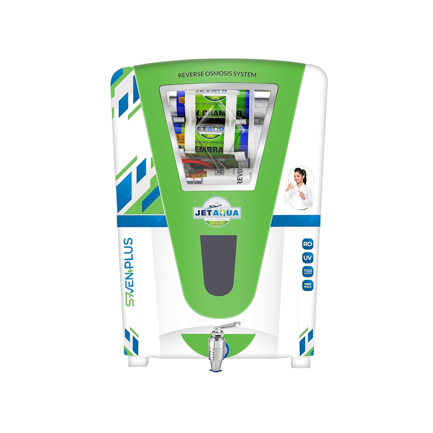 JET AQUA SEVEN PLUS White Alkaline Minerals RO+In-Tank UV+UF+TDS ...