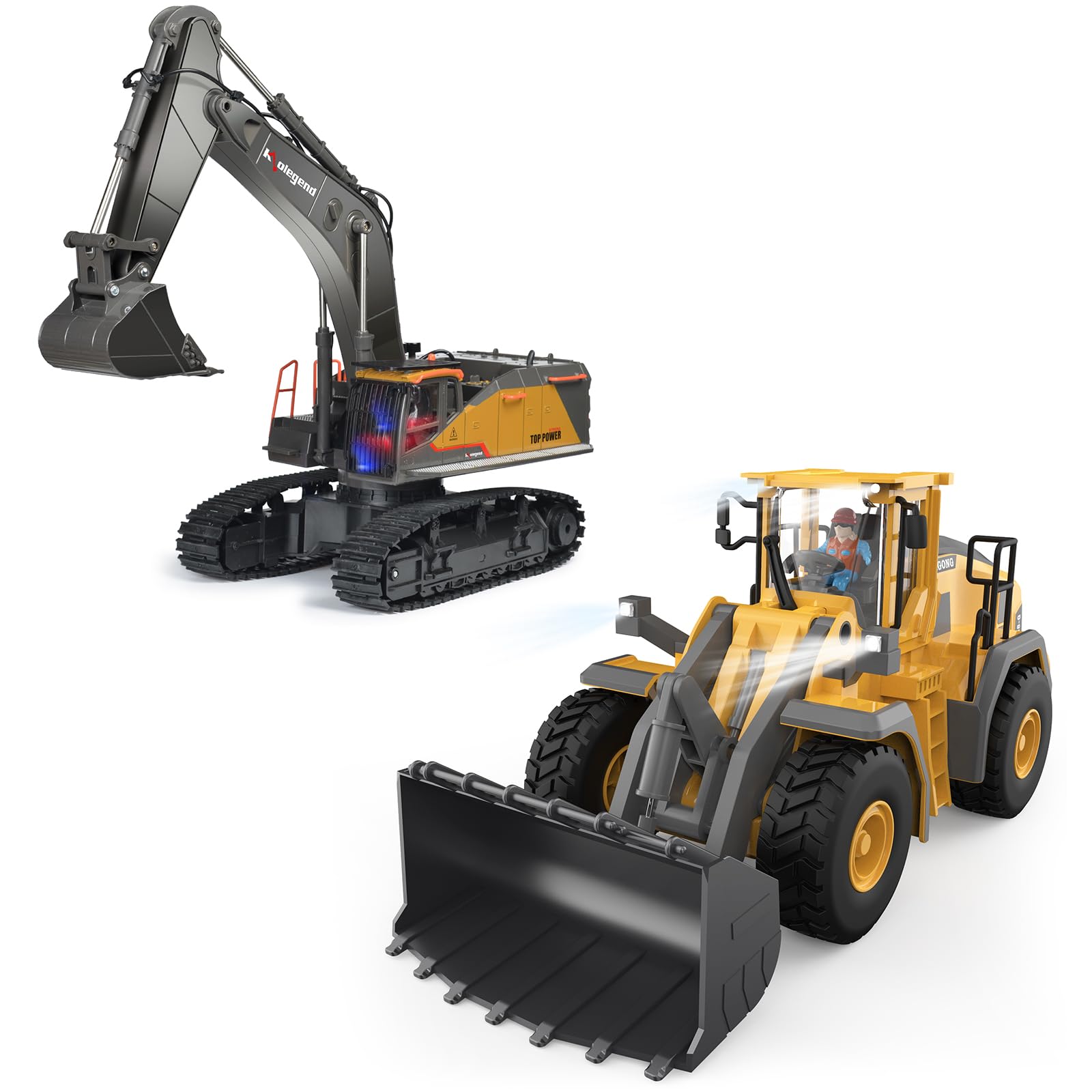 Amazon.com: kolegend 22 Channel RC Excavator & 9 Channel Remote Control ...