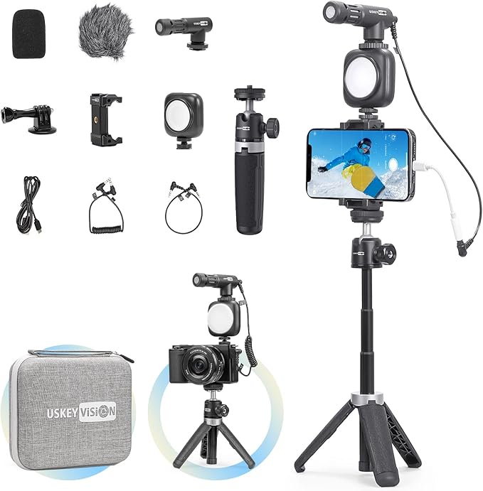 USKEYVISION Mini Vlogging Kit for iPhone,Youtuber Starter Kit with ...