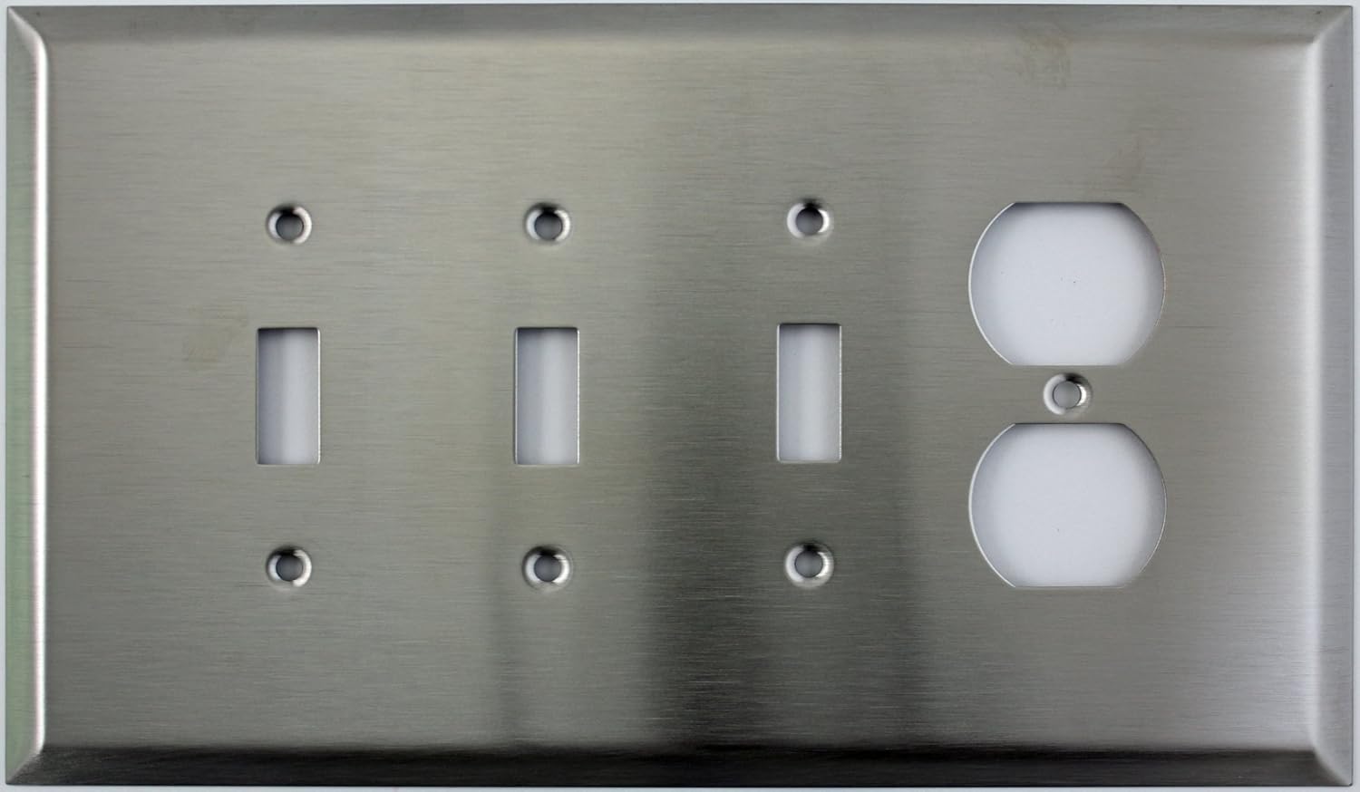 Over Sized Jumbo Satin Stainless Steel 4 Gang Cover Plate - Three ...