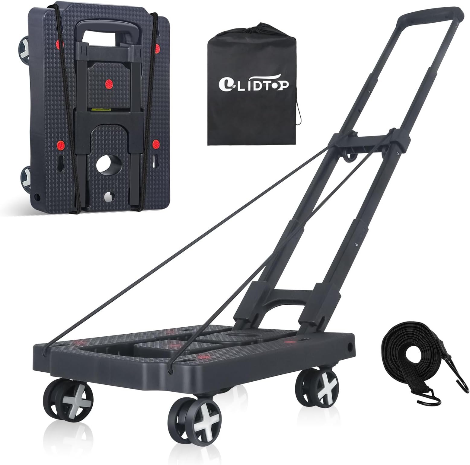 JOYTUTUS Folding Hand Truck, Lightweight Dolly Cart, Aluminum Tube ...