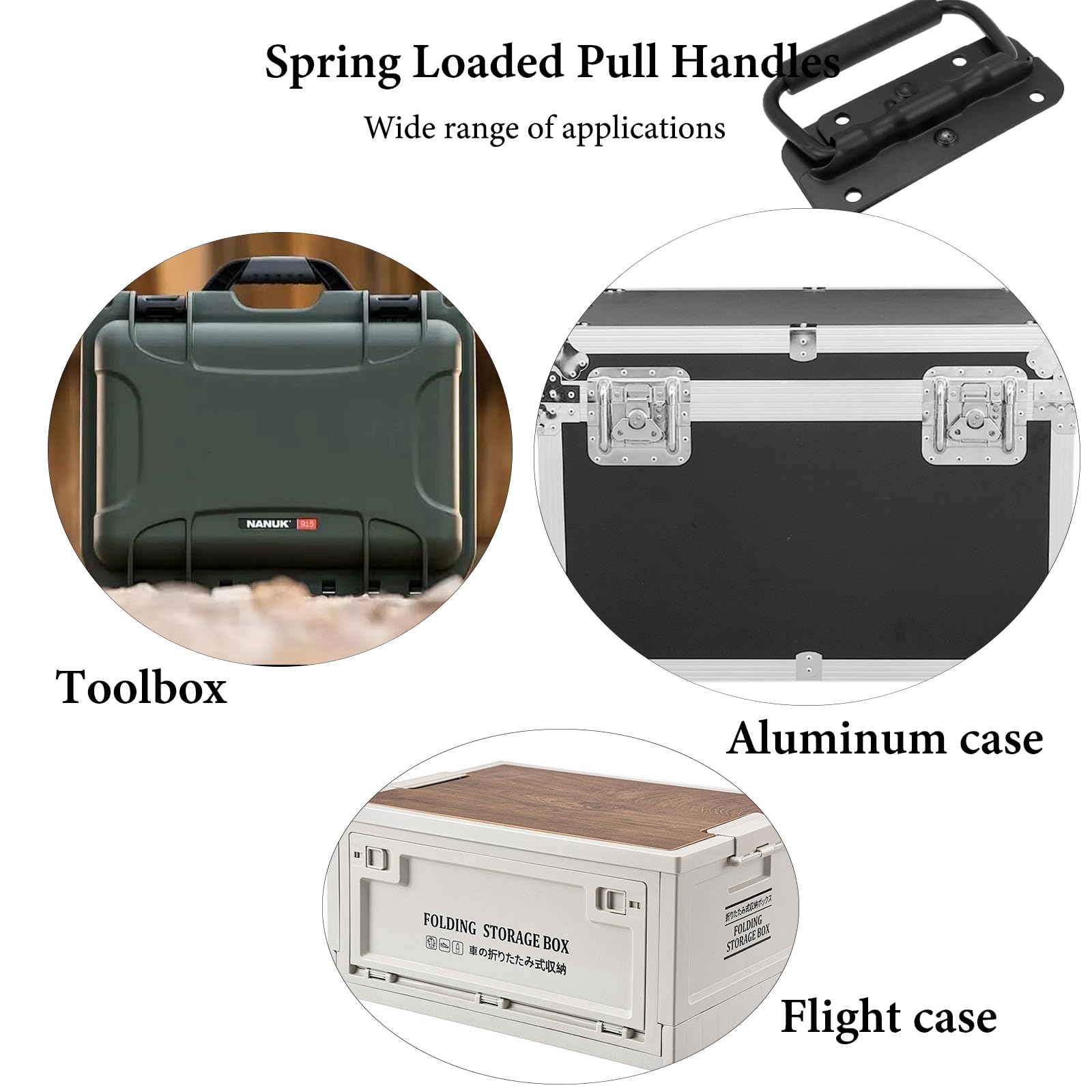 Snapklik.com : Sscon 5" X 1" Spring Loaded Pull Handles Black Heavy ...