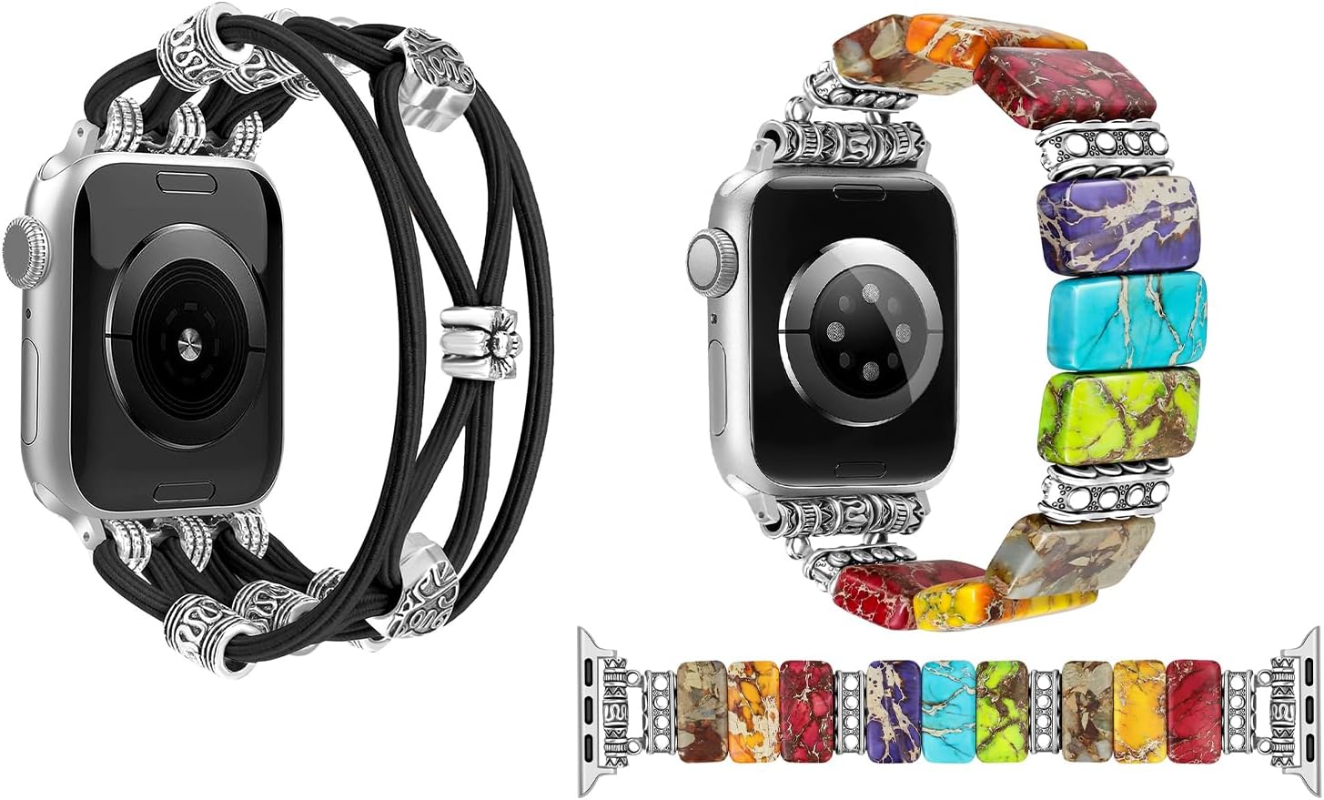 Amazon.com: Newlibery Braided Nylon Stretchy Bracelet Natural Imperial ...