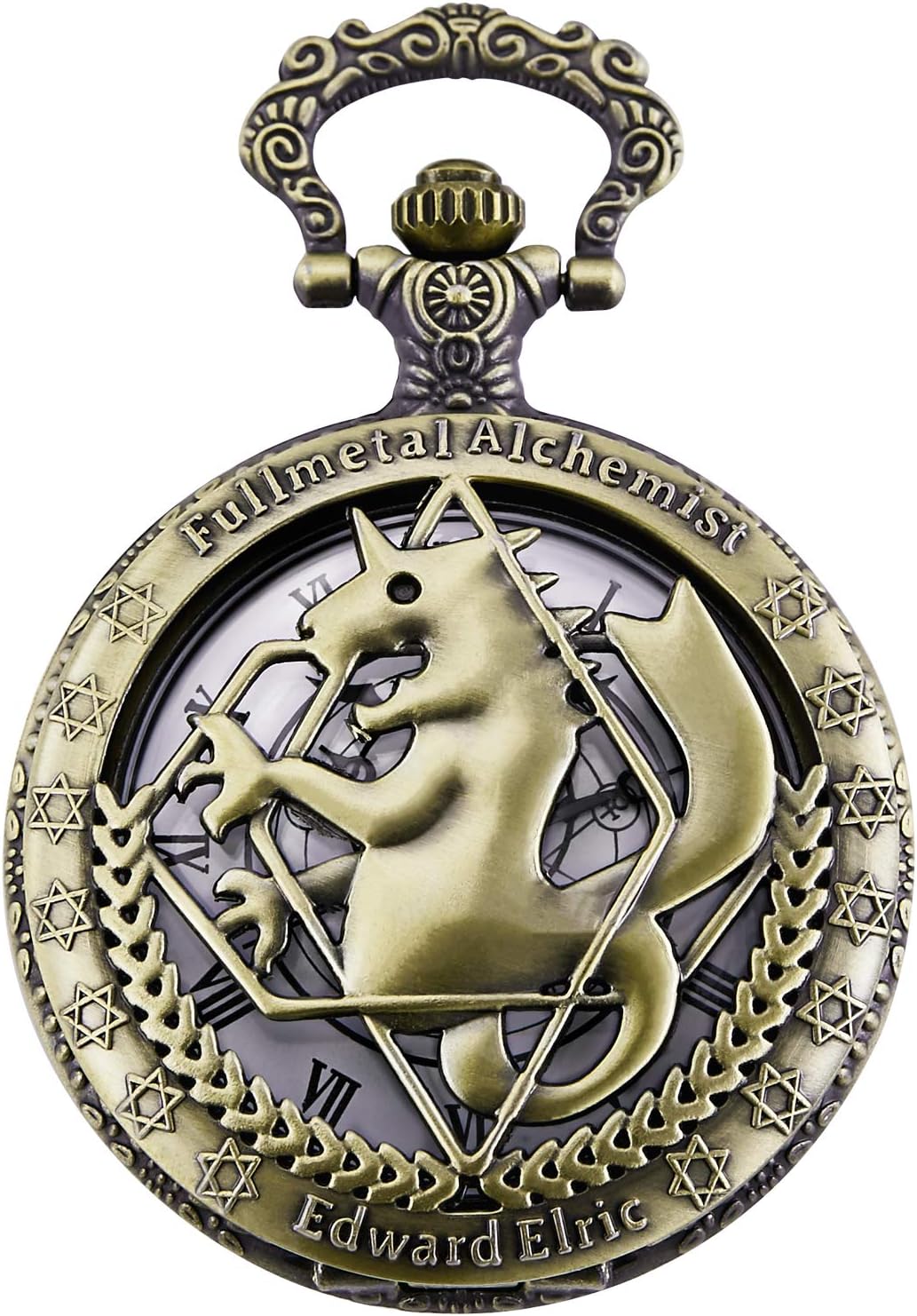 Amazon.com: MORFONG Pocket Watch Fullmetal Alchemist Edward Elric Anime ...