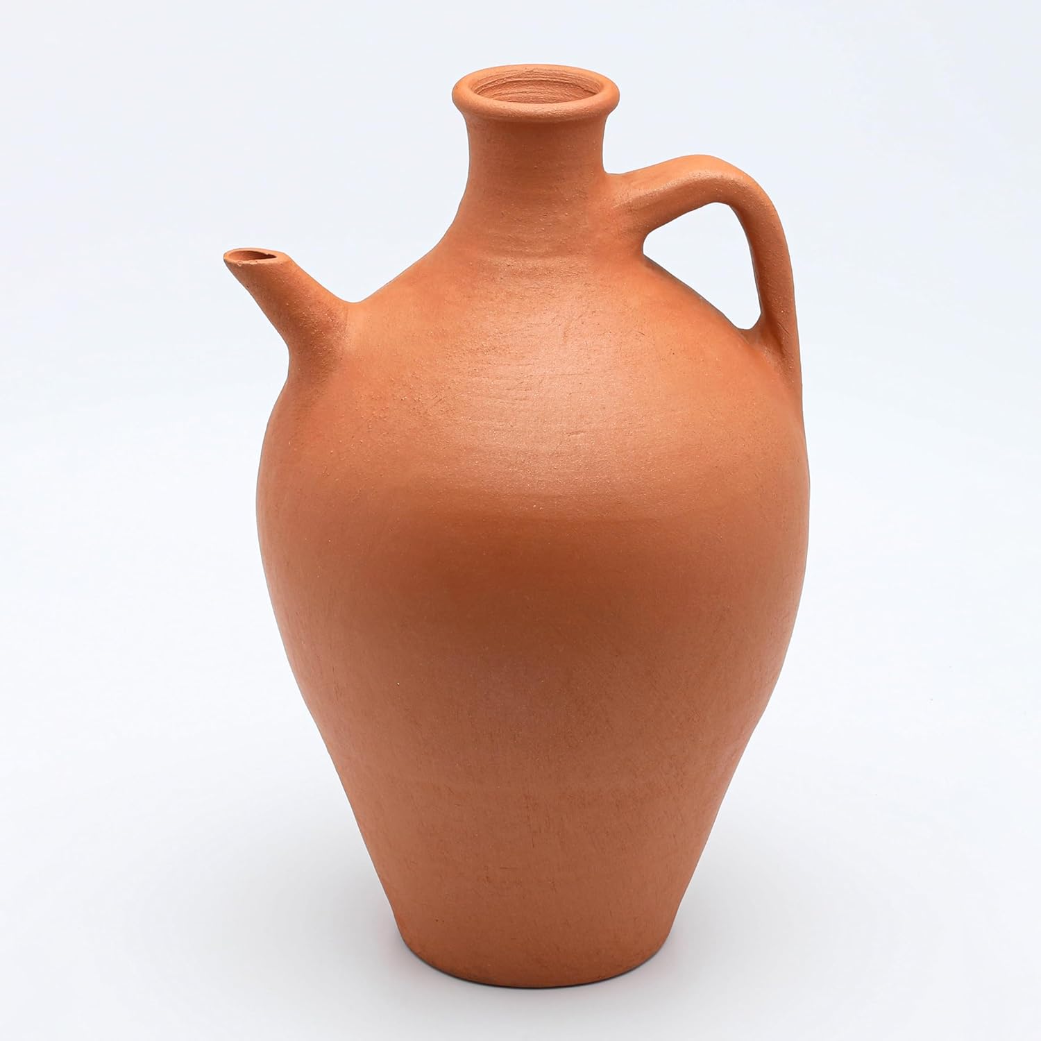 Amazon.com: Hakan Handmade Traditional Unglazed Clay Pitcher with Spout ...