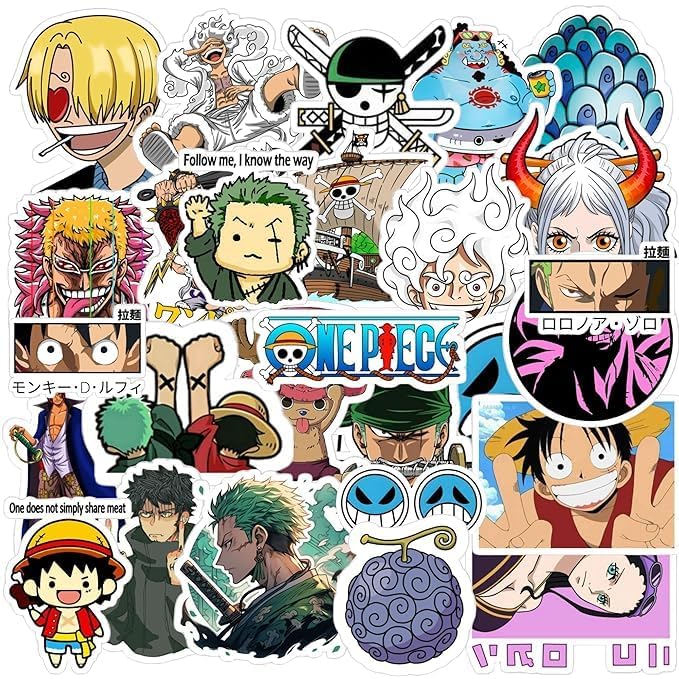 Sticker Fever - One Piece Anime Pack of 25 Stickers Perfect for Laptops ...
