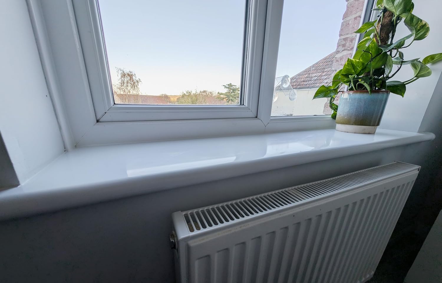 White PVC Bullnose Window Board Cover 1.25m Long with End Caps (180mm ...