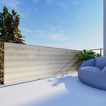 Amazon.com: INFRANGE Heavy Duty Mesh Windscreen Balcony Cover, Beige ...