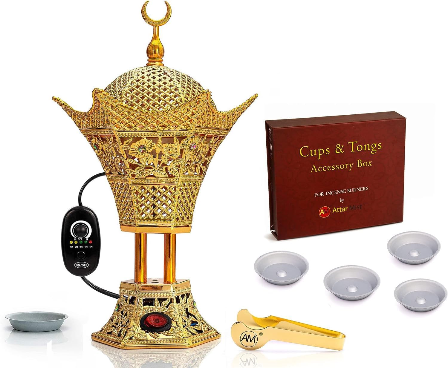 Amazon.com: AM Hilal Regulator Electric Incense Burner (Gold) and ...