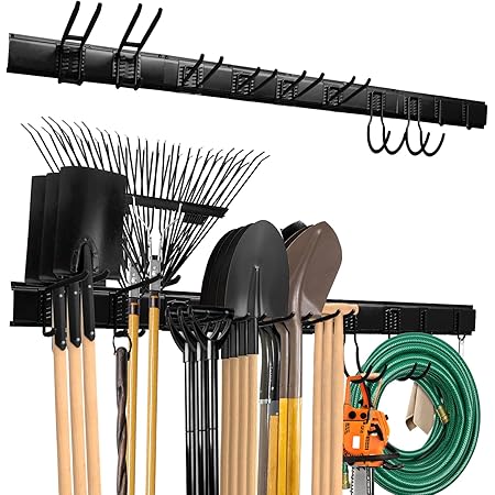 Amazon.com: AUROPEAK Garage Tool Organizer Wall Mount, Garden Tool ...