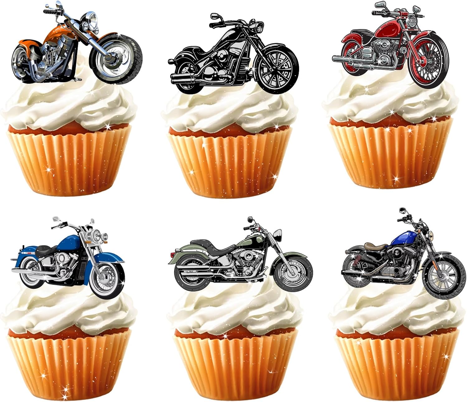 Amazon.com: 18pcs Motorcycle Cupcake Toppers Dirt Bike Birthday ...