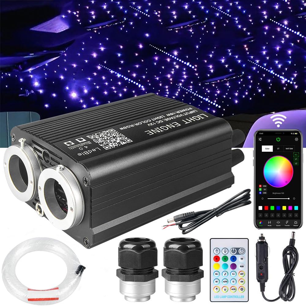Dual Port 18W Twinkle Meteor 2 in 1 Starlight Headliner Light Kit with ...