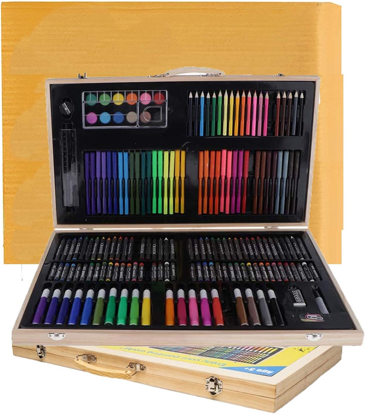 Shuban Art Set 180 Piece Deluxe Painting Drawing Kit with Oil Pastels ...