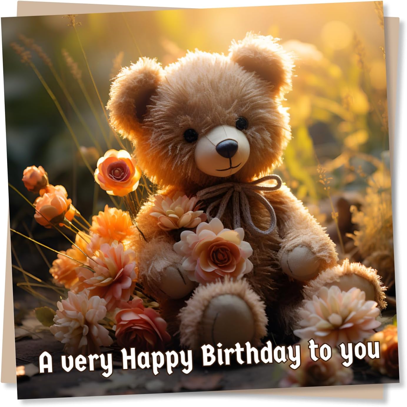 Beautiful Teddy Bear Birthday Card - A Very Happy Birthday To You ...