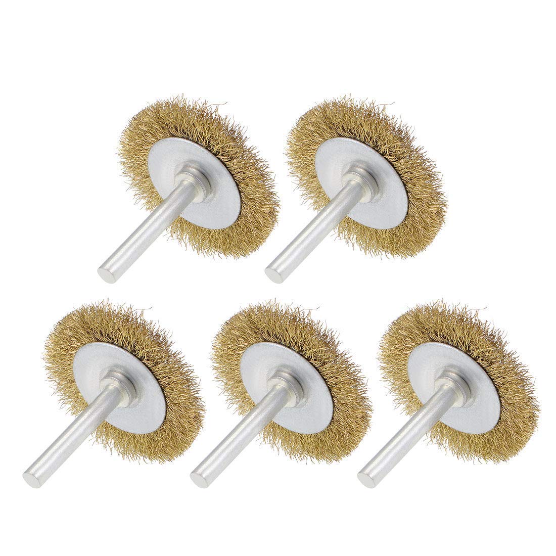 2-Inch Wire Wheel Brush Bench Brass Plated Steel Crimped with 1/4 Inch ...