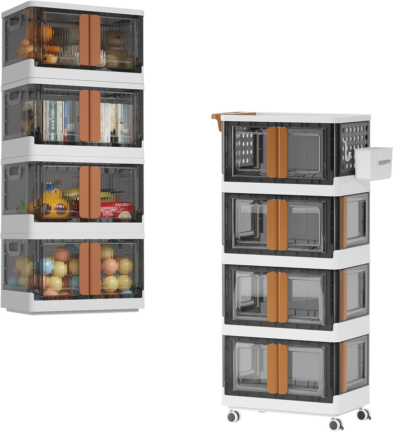 HAIXIN Contenedor de almacenamiento plegable de 8.4 galones con tapa ...