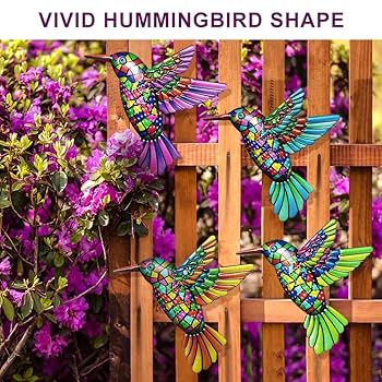 Outdoor Fence Decor Garden Hummingbirds