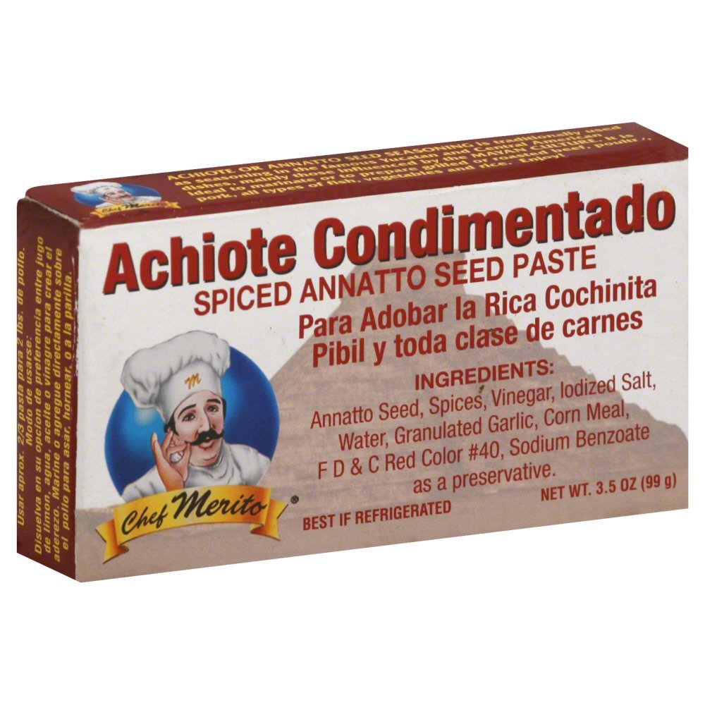 Amazon.com : Chef Merito Spiced Achiote (Annatto Seed) Paste 3.5 Oz ...