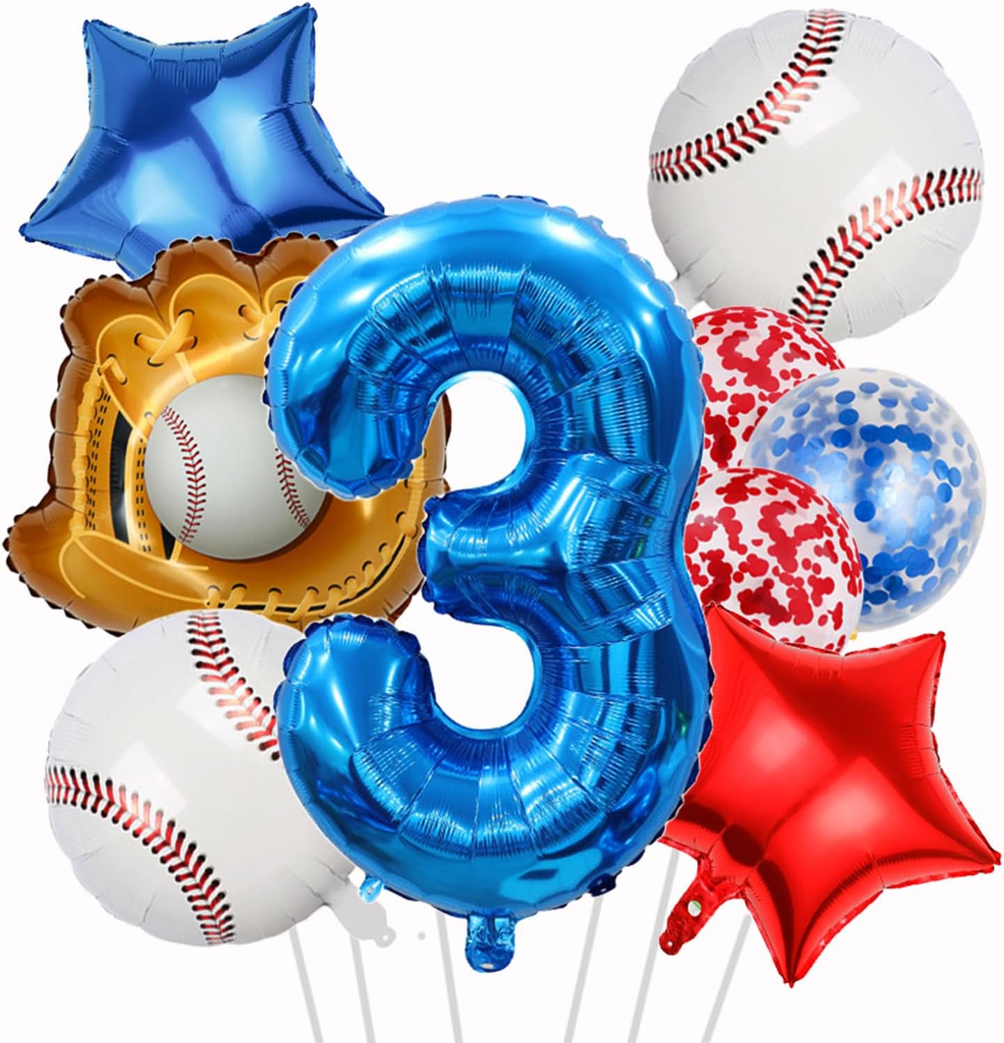 Amazon.com: Baseball Balloons Foil Baseball Birthday Decorations ...