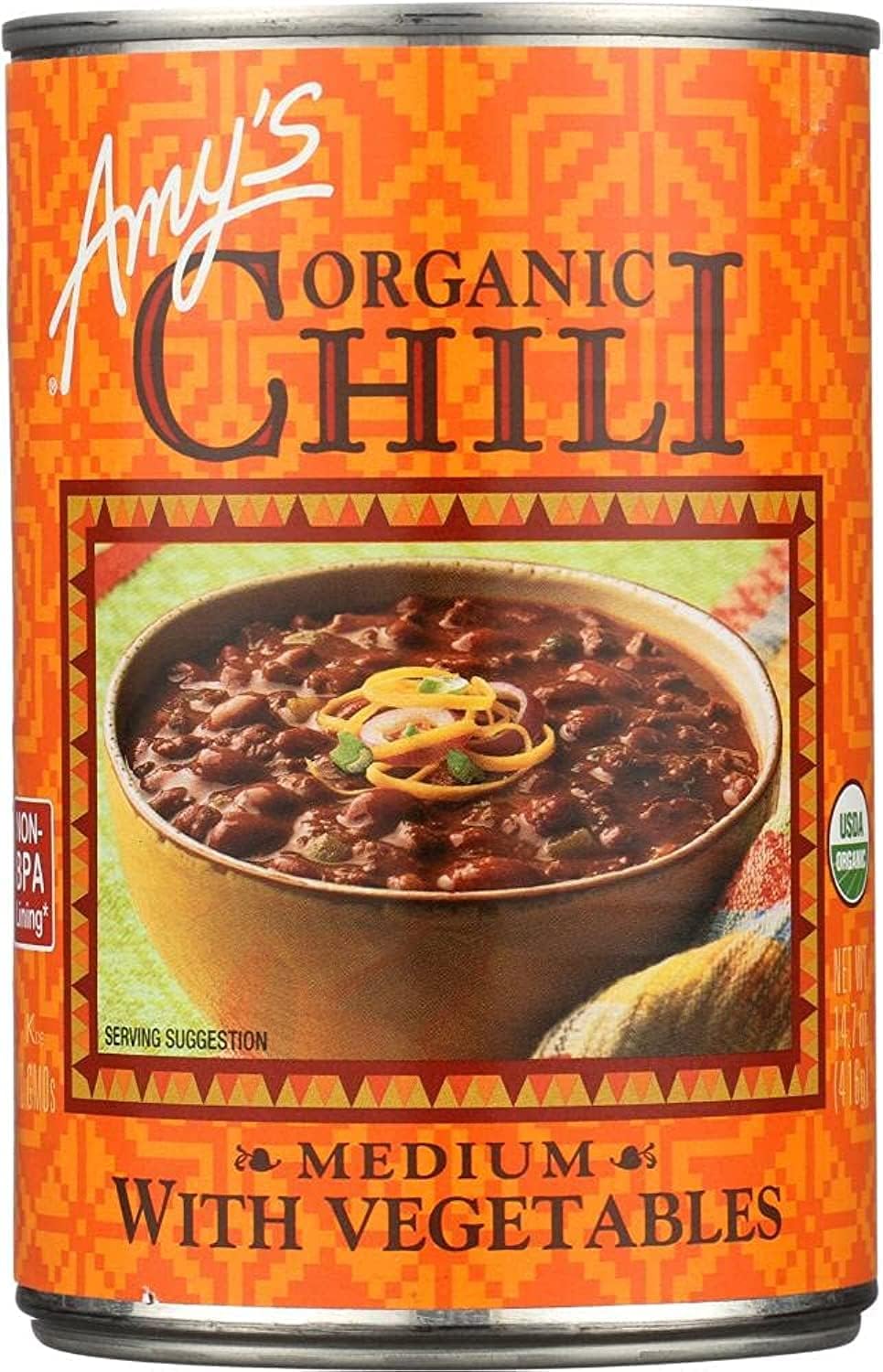 Amazon.com : Amy's Organic Chili with Vegetables Medium - 14.7 oz ...
