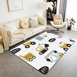 Amazon.com: Kids Construction Living Room Rugs 3x5,Cartoon Excavator ...