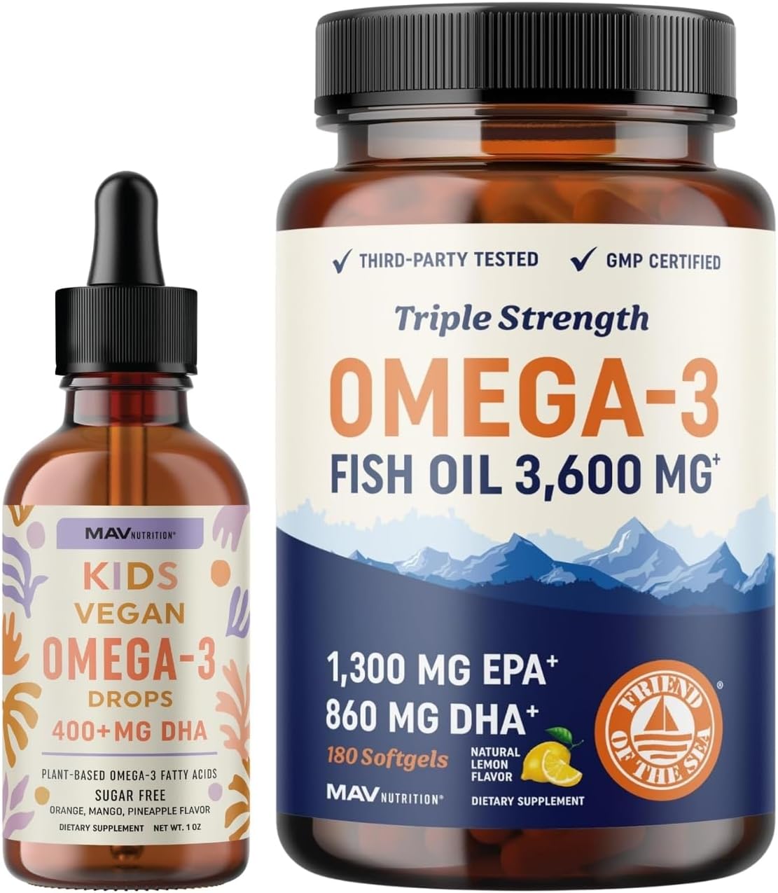 Amazon.com: Omega 3 Fish Oil Softgels and Omega 3 Liquid Drops for Kids | EPA, DHA & Algae Oil ...