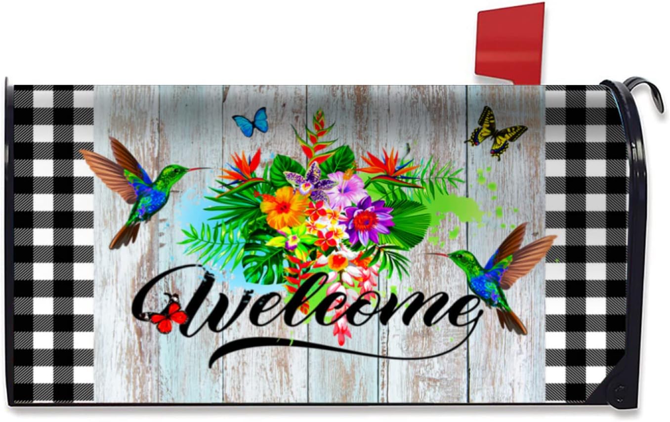 Amazon.com: Spring Hummingbirds Mailbox Cover Magnetic Standard Size 18 ...